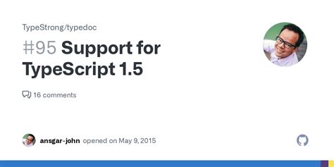 Support For Typescript 15 · Issue 95 · Typestrongtypedoc · Github