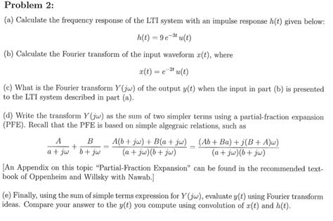 Solved Problem 2 A Calculate The Frequency Response Of