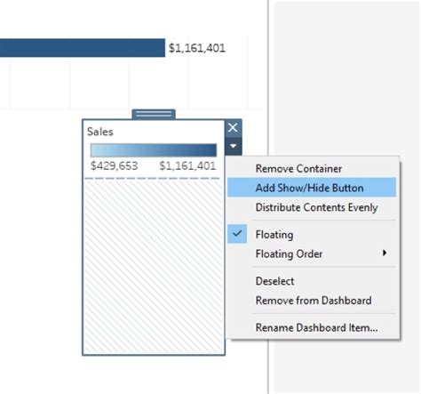 Advance With Assist Getting Showhide Buttons To Appear In Tableau