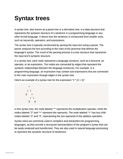 Syntax Tree Zusammenfassung Introduction To Programming Syntax