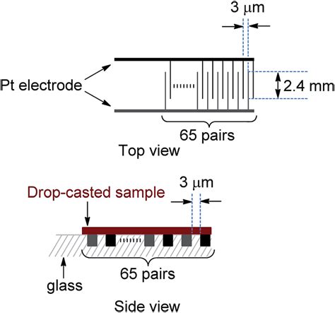 Schematic View Of A Platinum Interdigitated Array Electrode Download