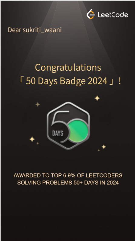 Sukriti Waani On Linkedin Leetcode 50daysstrong Codingchallenges