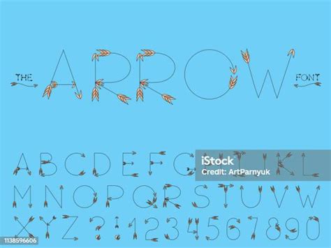 현대 추상 글꼴 및 알파벳 벡터의 집합입니다 타이포 그래피 화살표 스타일 단색 글꼴 로고 포스터 초대장 또는 의류 디자인에 대