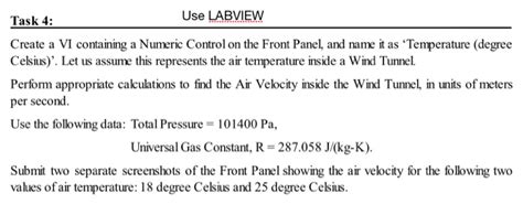 solved task 4 use labview create a vi containing a numeric