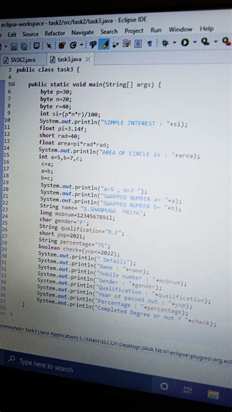 Sshanmuga Priya On Linkedin Java Datatypes Variables Javaprogram
