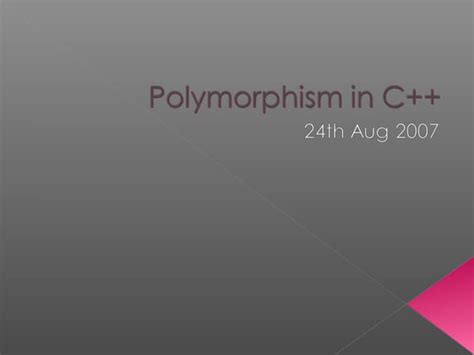 Static And Dynamic Polymorphism Ppt