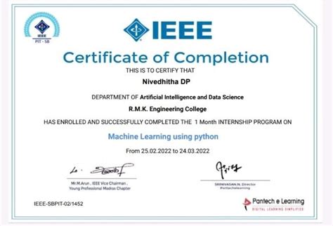Nivedhitha D P On Linkedin Internship Machinelearning Ai