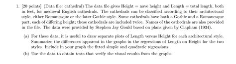 Solved 1 20 Points Data File Cathedral The Data File