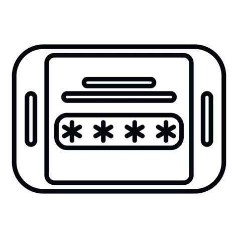 Tablet Password Icon Outline Vector Data Cipher 17326234 Vector Art At Vecteezy