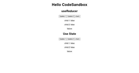 Usestate Vs Usereducer Codesandbox