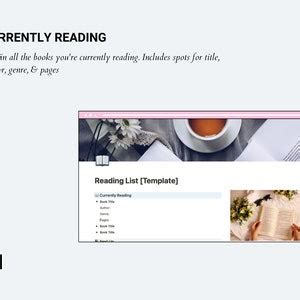 Reading List Notion Template Notion Organization For Book Lovers Readers Minimal Etsy