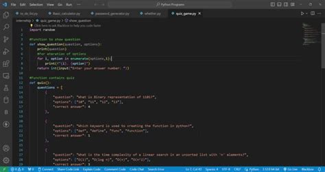 Arsh Malek On Linkedin Quizmaster Codingchallenge Gameon Codeway Pythonprogramming