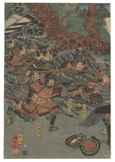 Utagawa Kuniyoshi Kuniyoshi Samurai Battle Original Japanese