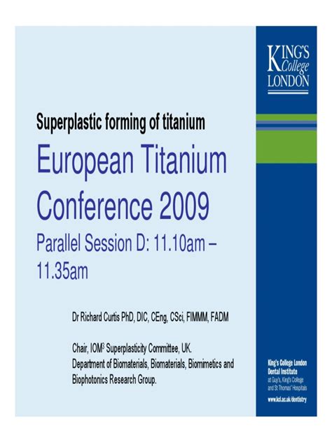 Superplastic Forming Of Titanium Pdf Titanium Dioxide Sheet Metal