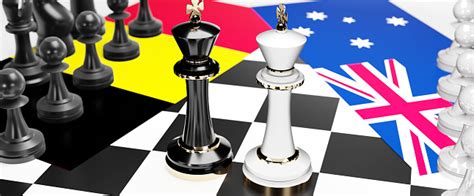벨기에와 호주 충돌 충돌 위기와 국가 플래그와 체스 게임에 의해 상징 무역 거래와 지배를 목표로 그 두 나라 사이의 논쟁 3d 일러스트 3차원 형태에 대한 스톡 사진 및