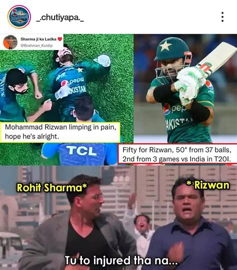 Arre Tu Toh Injured Tha Reactions Galore As Mohammad Rizwan Battles
