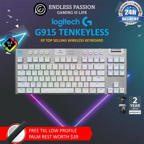 Logitech G Tkl White Tactile Tenkeyless Lightspeed Wireless Rgb Mechanical Gaming Keyboard