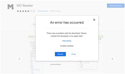 Invalid Manifest Error While Installing Using Chrome Extension Store