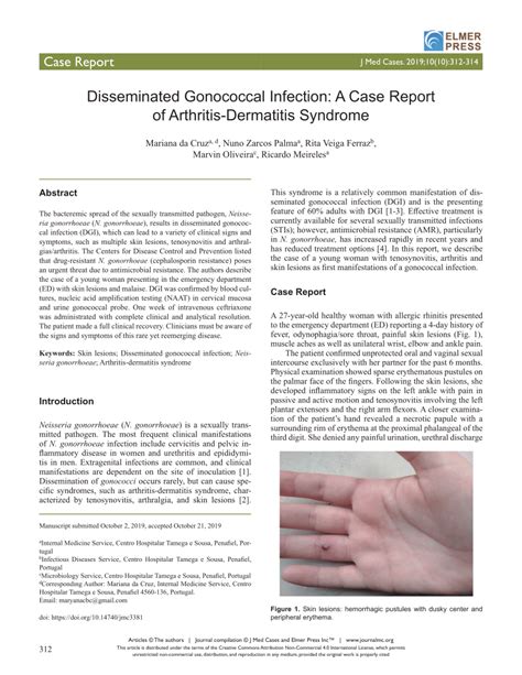 Disseminated Gonococcal Infection