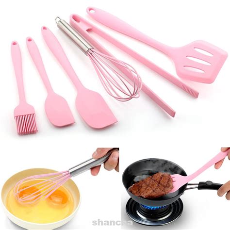ชุดอุปกรณ์ครัวซิลิโคนสีชมพูสำหรับทำเบเกอรี่ Glvnexbky1 Thaipick