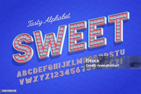 우 스 꽝 스러운 맛 있는 3d 디스플레이 글꼴 디자인 알파벳 편지 3차원 형태에 대한 스톡 벡터 아트 및 기타 이미지 3차원 형태 라벨 로고 Istock