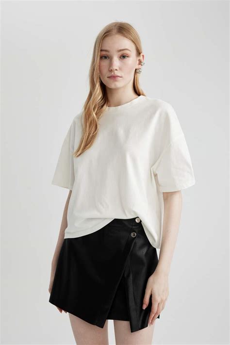 Белый Женщины Футболка базовая из хлопка коллекция Coool 2772072 Defacto