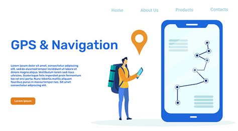 Gps 및 네비게이션 벡터 방문 페이지 템플릿 도로지도에 대한 스톡 벡터 아트 및 기타 이미지 도로지도 랜딩 페이지 배낭여행자 Istock