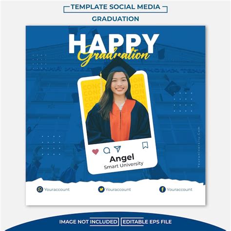 졸업 소셜 미디어 인스타그램 템플릿 프리미엄 벡터