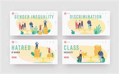 Nepotism Landing Page Template Discrimination Vector Image