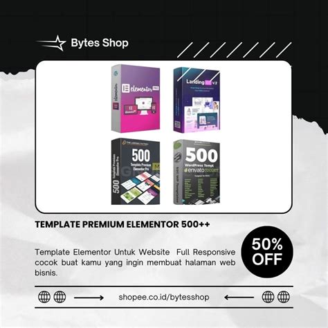 Jual Template Premium Elementor Total 500 Desain Landing Page Format Json Website Plugin