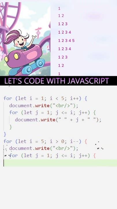 number pattern program in javascript javascript tutorial for beginners shorts javascript