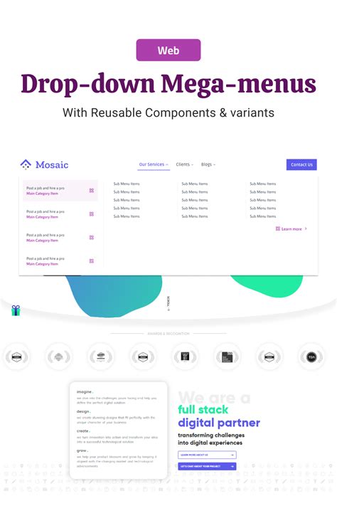 Top 8 Dropdown Mega Menu Figma Ui Designs For Web Web App Design Mega Menu Web Design