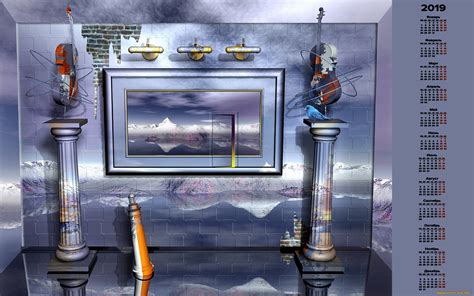 Обои Календари 3Д графика обои для рабочего стола фотографии календари 3д графика контрабас
