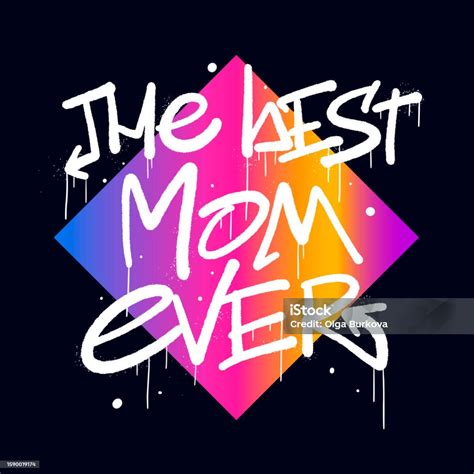 도시 거리 그래피티 아트 최고의 엄마의 그루브 레터링 슬로건 검은색 바탕에 어머니의 날을 위한 밝고 트렌디한 카드 Y2k 흐릿한 그라데이션 요소입니다 홀로그램 벡터 인쇄