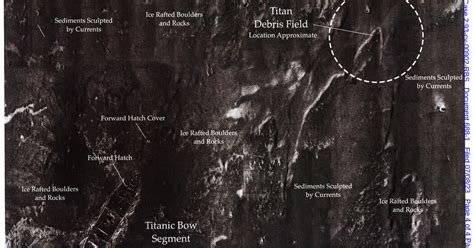 New Map Shows Titan Submersible Debriss Proximity To Titanic Wreck