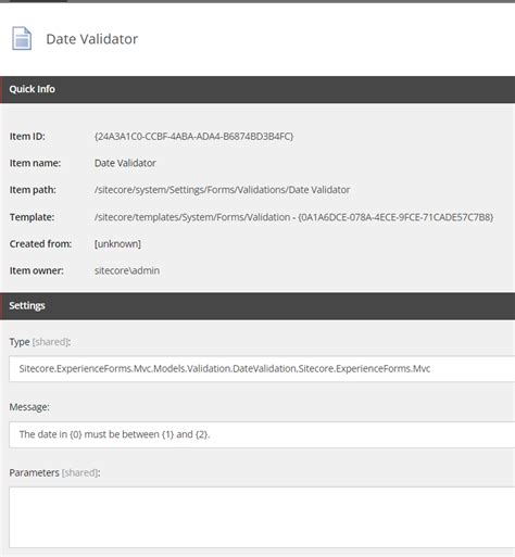 Fieldtype Translate Sitecore Form Date Min And Max Date Validation