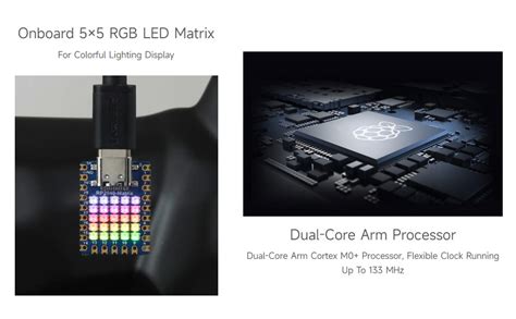 Waveshare RP2040 Matrix Development Board Onboard 55 RGB LED Matrix
