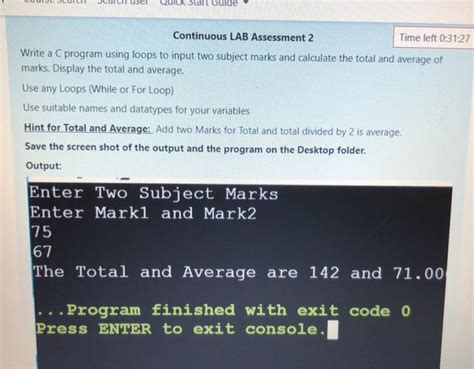 Solved Uick Start Guide Continuous Lab Assessment 2 Time