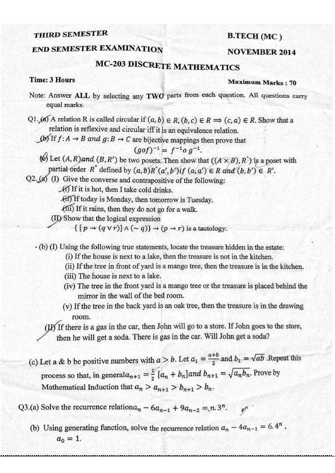 MC Endsem Question On DM Discrete Mathematics Studocu