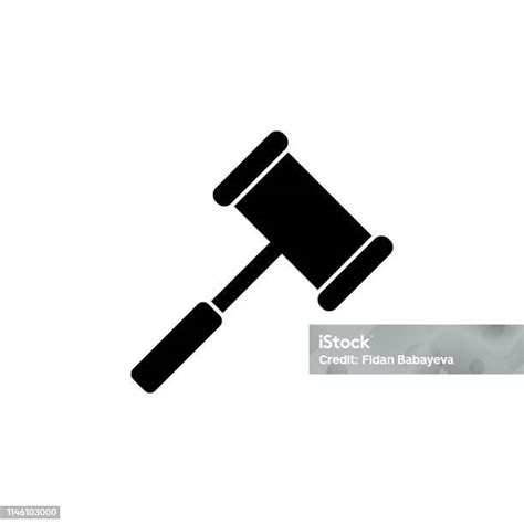 법적 망치 아이콘입니다 기호와 기호는 웹 로고 모바일 앱 Ui Ux에 사용할 수 있습니다 검은색에 대한 스톡 벡터 아트 및 기타 이미지 Istock