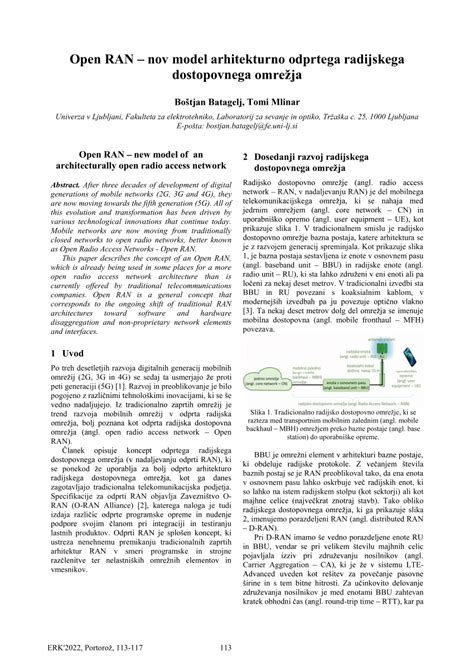 Pdf Open Ran New Model Of An Architecturally Open Radio Access Network