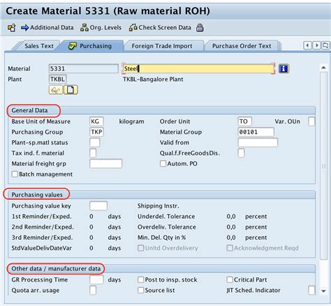 Sap Mm Create Material Master Record Material Codes In Sap