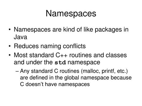 Ppt Namespaces Powerpoint Presentation Free Download Id