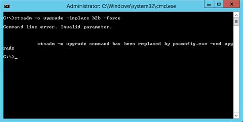 fixed stsadm upgrade command has been replaced by psconfig exe spjeff