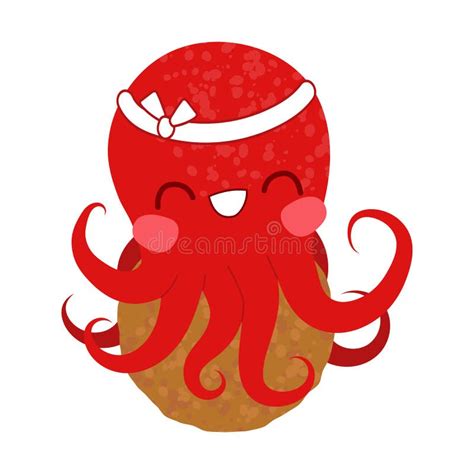 带章鱼字符矢量图的白色插图 向量例证 插画 包括有 符号 油煎 餐馆 午餐 开会 快餐 普遍 263846807