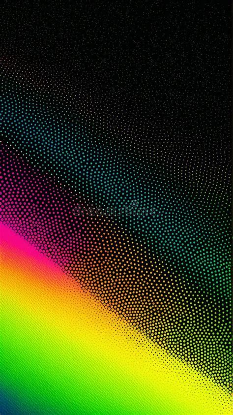 Abstract Colorful Dot Pattern On Black Background With Vibrant Gradient