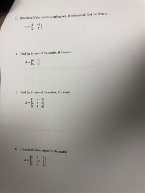 Solved Determine If The Matrix Is Orthogonal If Chegg