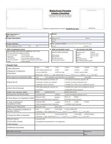 Free 33 Intake Checklist Samples In Pdf Ms Word