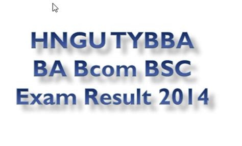 HNGU TYBBA BA Bcom BSC Exam Result 2014