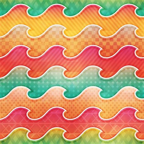 Premium Vector Colored Wave Seamless Pattern Vector Eps 10